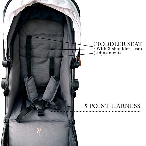 Venice Child Maverick Tandem Travel System Single to Double Stroller- Includes 2 Toddler Seats (Package 3, Twilight Gray)