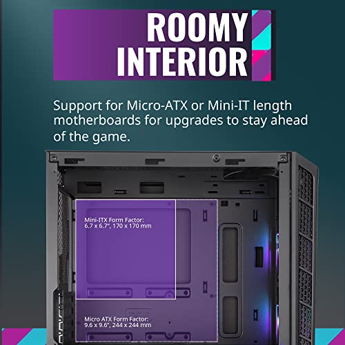 Cooler Master MasterBox MB320L ARGB Micro-ATX with Dual ARGB Fans, DarkMirror Front Panel, Mesh Front Intake Vents, Tempered Glass Side Panel & ARGB Lighting System