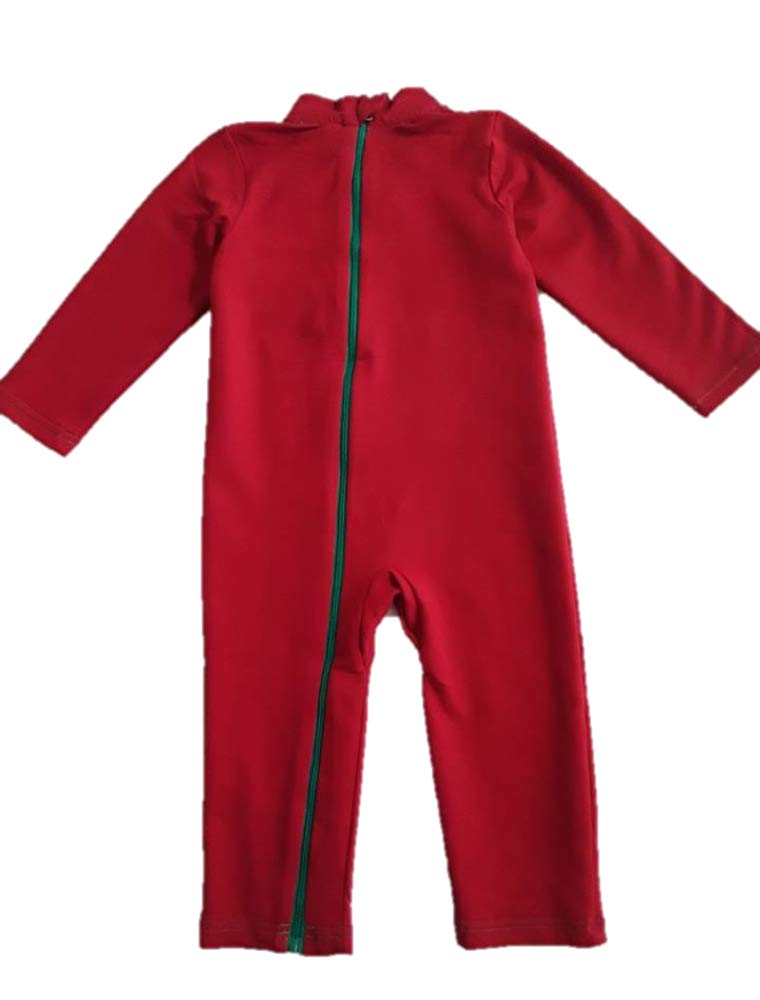 Terrible 2's Strip-Proof Toddler Romper in Red/Green (5T)