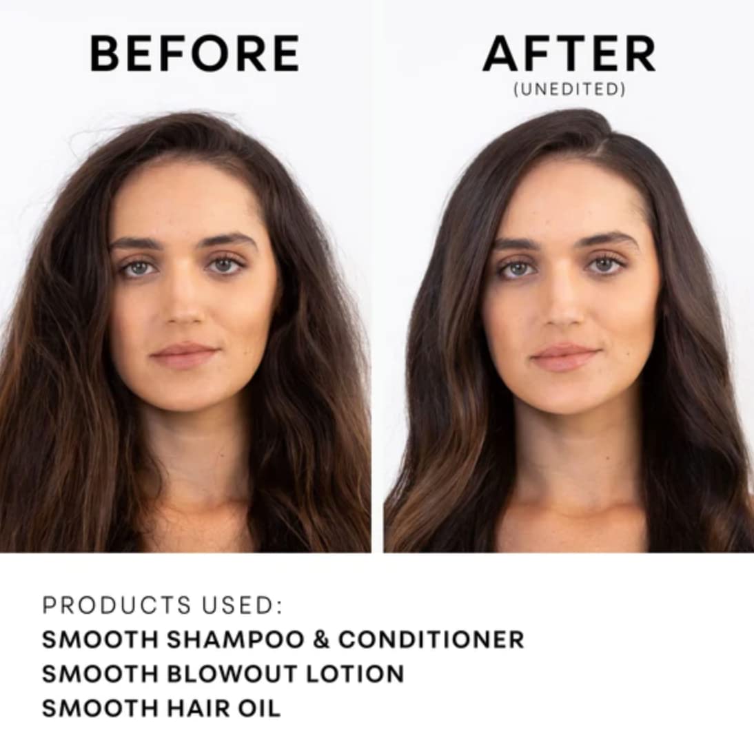 NATURELAB. TOKYO Perfect Smooth Blowout Lotion: Heat and Color Protection, Control Unruly Hair, Detangle, and Hydrate for Smooth, Sleek Hair I 4 FL OZ / 120ml