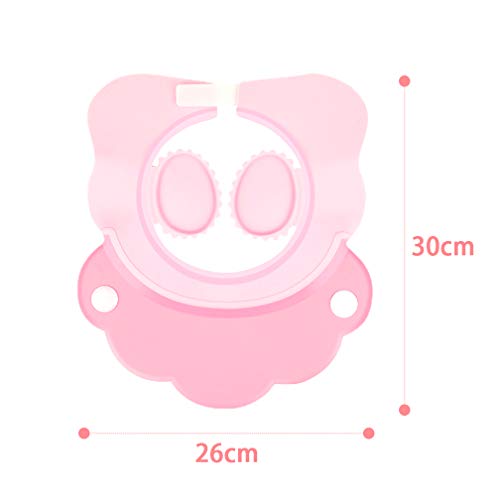 Maveek Baby Bathroom Safety Visor Caps Child Shower Cap,Adjustable Sticker, Comfortable, Soft, Safe, Waterproof & Elastic Ring Hat – for Showers, Bathing, Hair Cut, Pool, Beach, Toddlers (Pink)