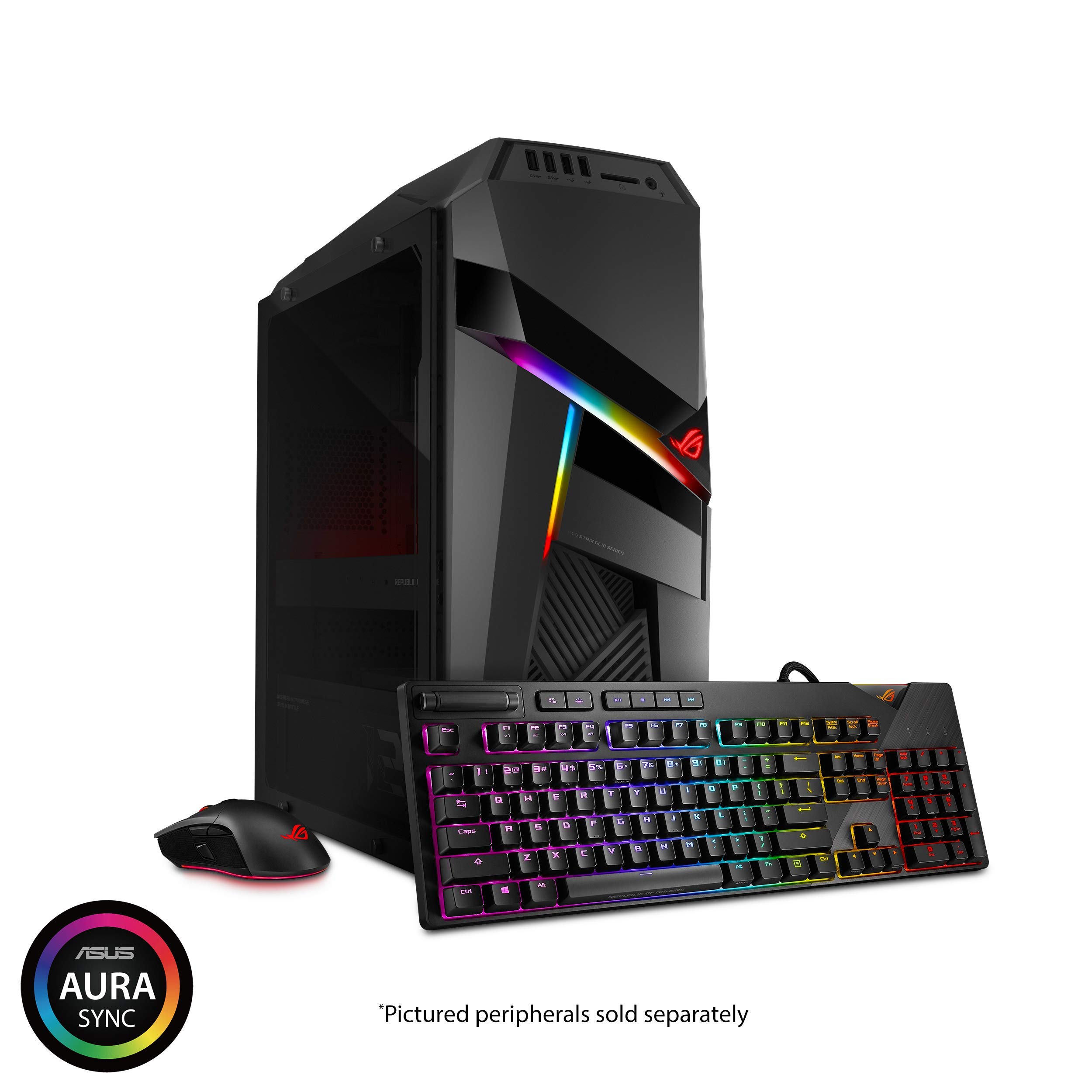 ROG Strix GL12 Gaming Desktop, Overclocked 9th Gen Intel Core i7-9700K, NVIDIA GeForce RTX 2070 8GB, 16GB DDR4 RAM, 512GB SSD + 1TB HDD, Windows 10, Black/Grey - GL12CX-DS771 (Renewed)