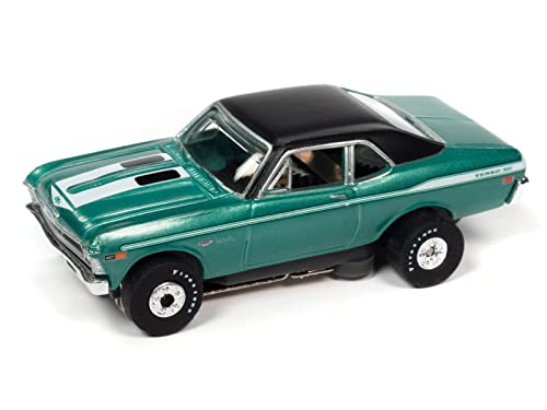 Auto World Thunderjet OK Used Cars 1969 Chevrolet Nova SS (Green) HO Scale Slot Car