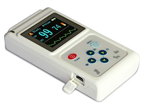 CONTEC Veterinary Handheld CMS60D-Vet Pulse Tester Pulse Oxygen Saturation and Pulse Rate Tongue Probe Pets/Animals/cat/Dog with PC Software