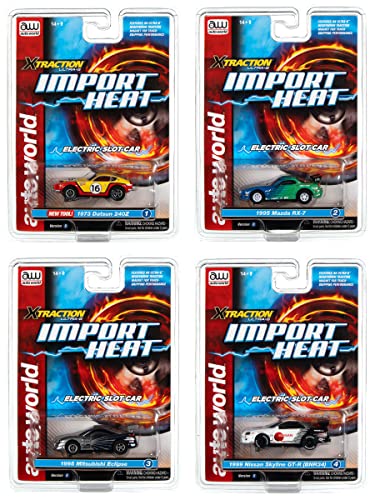 Auto World Xtraction Import Heat 1999 Nissan Skyline GTR (White/Black) HO Scale Slot Car