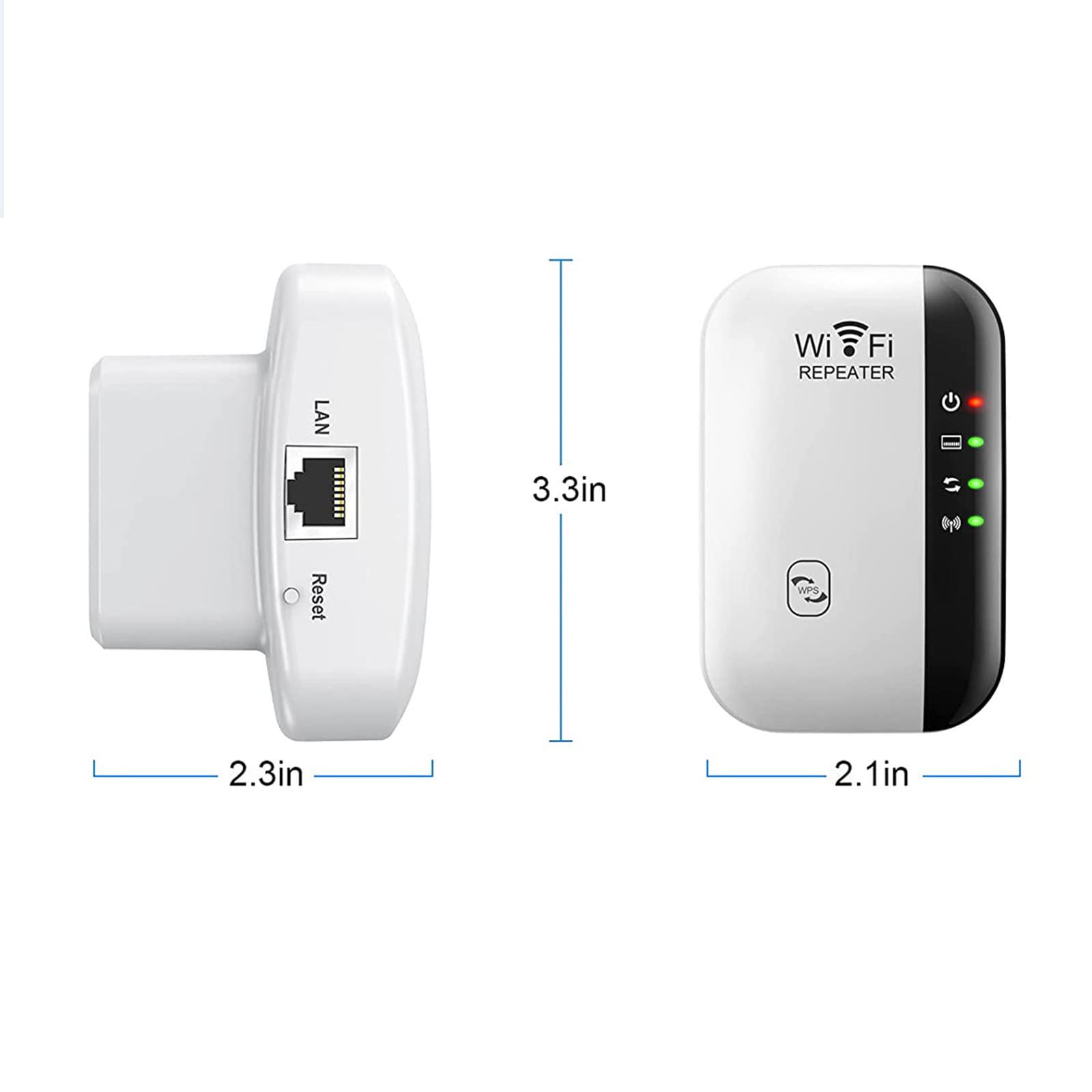 300Mbps WiFi Extender Signal Booster, Wireless Dual-Band Network Repeater, with Ethernet Port, 1-Tap Setup Access Point,Covers Up to 2640 Square Feet, WiFi Range Extender