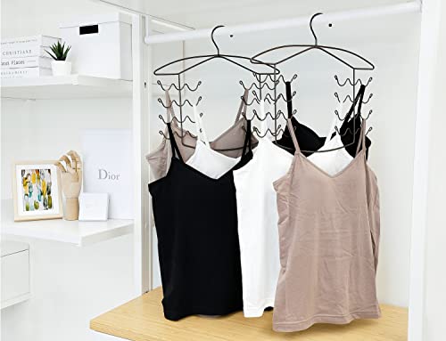 CAXXA 2 PK - Bronze Women's Bra Sport Tank Camisole Top Swim Suit Strap Dress Hanger Closet Organizer (2 Pack)