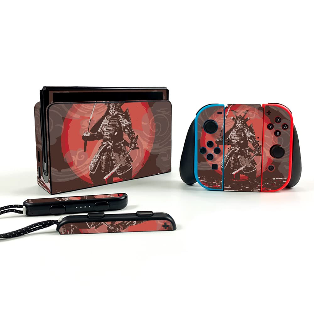 MightySkins Skin Compatible with Nintendo Switch OLED - Samurai Battle | Protective, Durable, and Unique Vinyl Decal wrap Cover | Easy to Apply, Remove, and Change Styles | Made in The USA