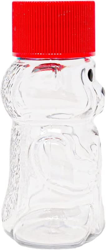 Clearview Containers | 2 Ounce Honey Bears with Screw Top Lid | Red, 24 Pack | Perfect for Holidays, Baby Shower Gifts, Beekeeping, Honey Dispensing