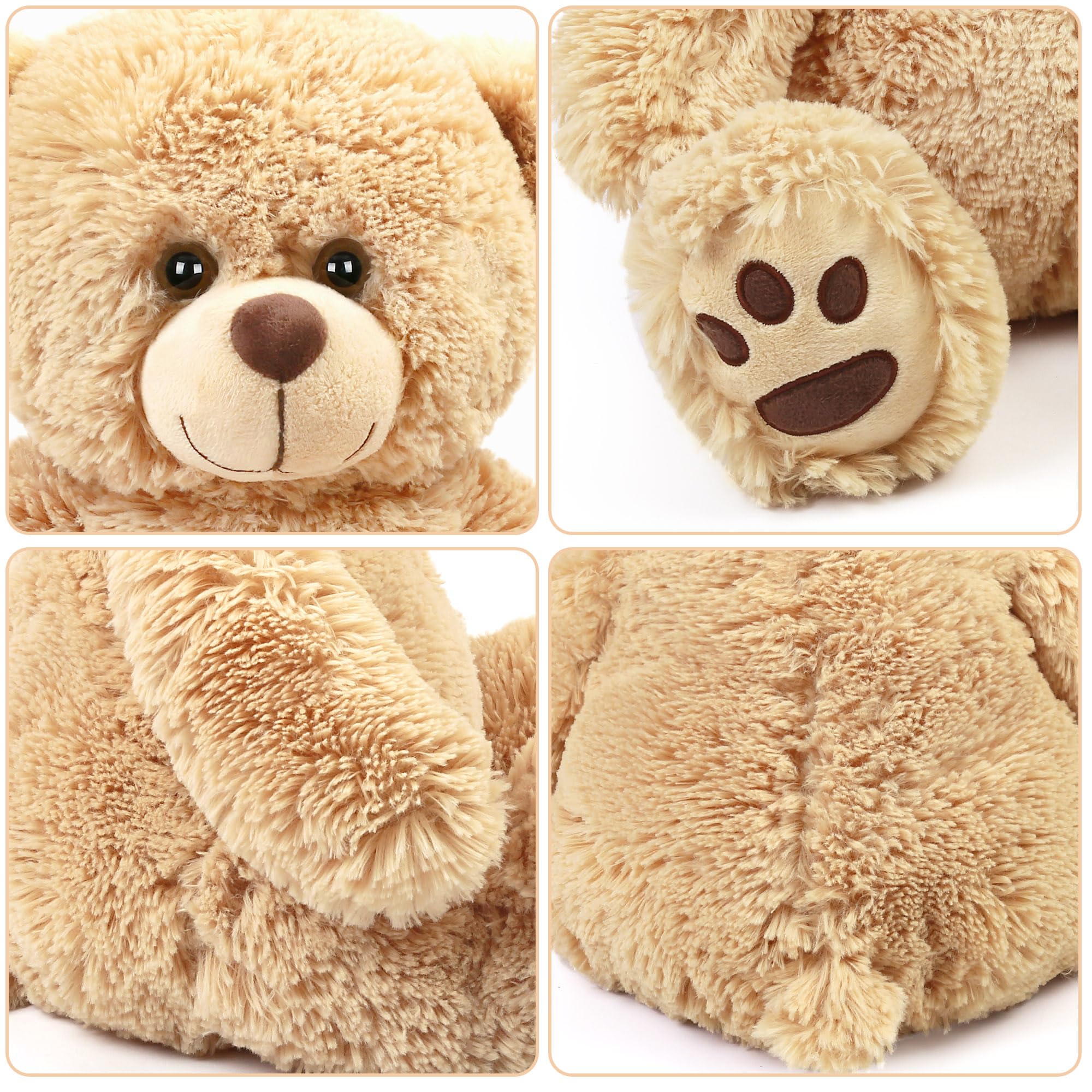 LotFancy Teddy Bear Stuffed Animal, 14 inch Brown Teddy Bear Plush Toy, Valentines Day Gifts for Girlfriend, Birthday for Kids