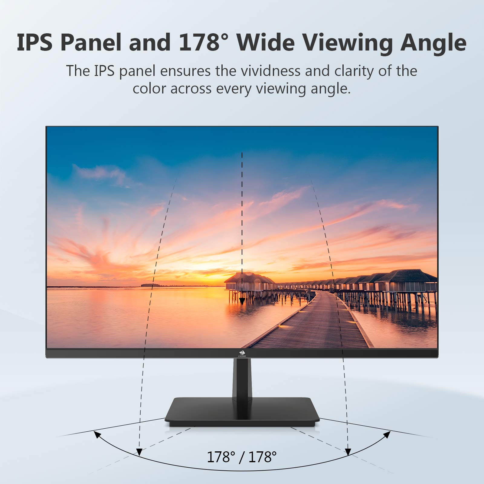 Z-Edge U27I4K 27-inch Gaming Monitor Ultra HD 4K 3840x2160 IPS LED Monitor, 250 cd/m², 4 ms Response Time, HDMIx2+DPx2, Built-in Speakers, FreeSync Technology