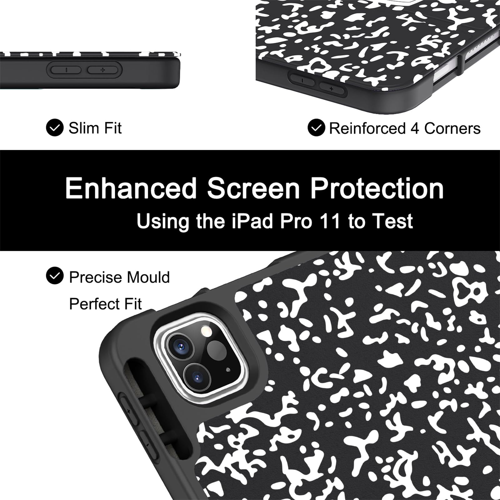 Soke for iPad Pro 11 Case (M2) 2022/2021/2020 with Pencil Holder - [Full Body Protection + Apple Pencil Charging + Auto Wake/Sleep], Soft TPU Back Cover for 2022 iPad Pro 11 inch(Book Black)