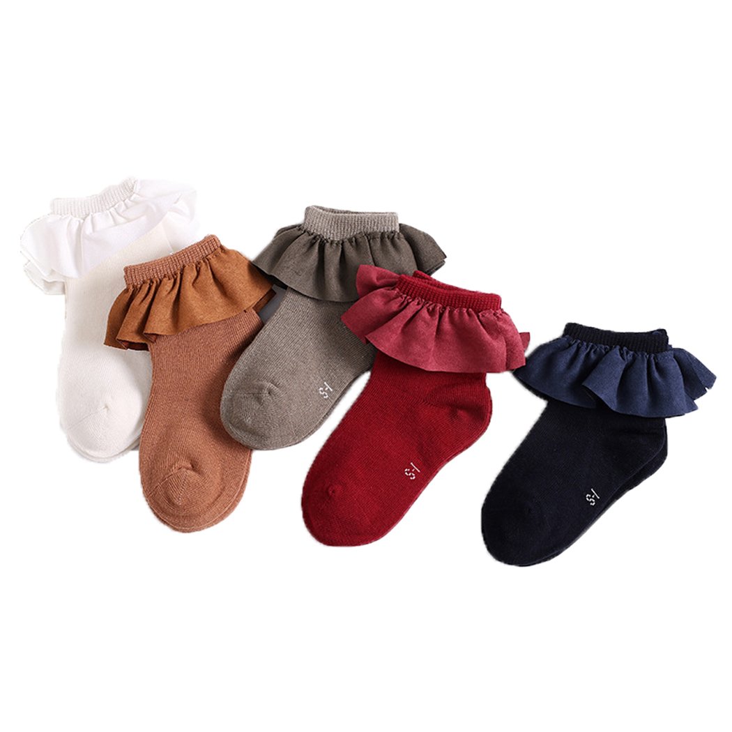 Colorful Childhood Baby Socks Toddler Girls Princess Ruffles Short Socks (2-4T(M), Style B)
