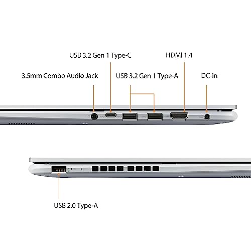 ASUS VivoBook 17 Business Laptop 17.3" FHD IPS Anti-Glare 12th Generation Intel 10-Core i3-1220P (Beats i7-1165G7) 8GB RAM 256GB SSD Intel UHD Graphics USB-C SonicMaster Win11 Silver + HDMI Cable