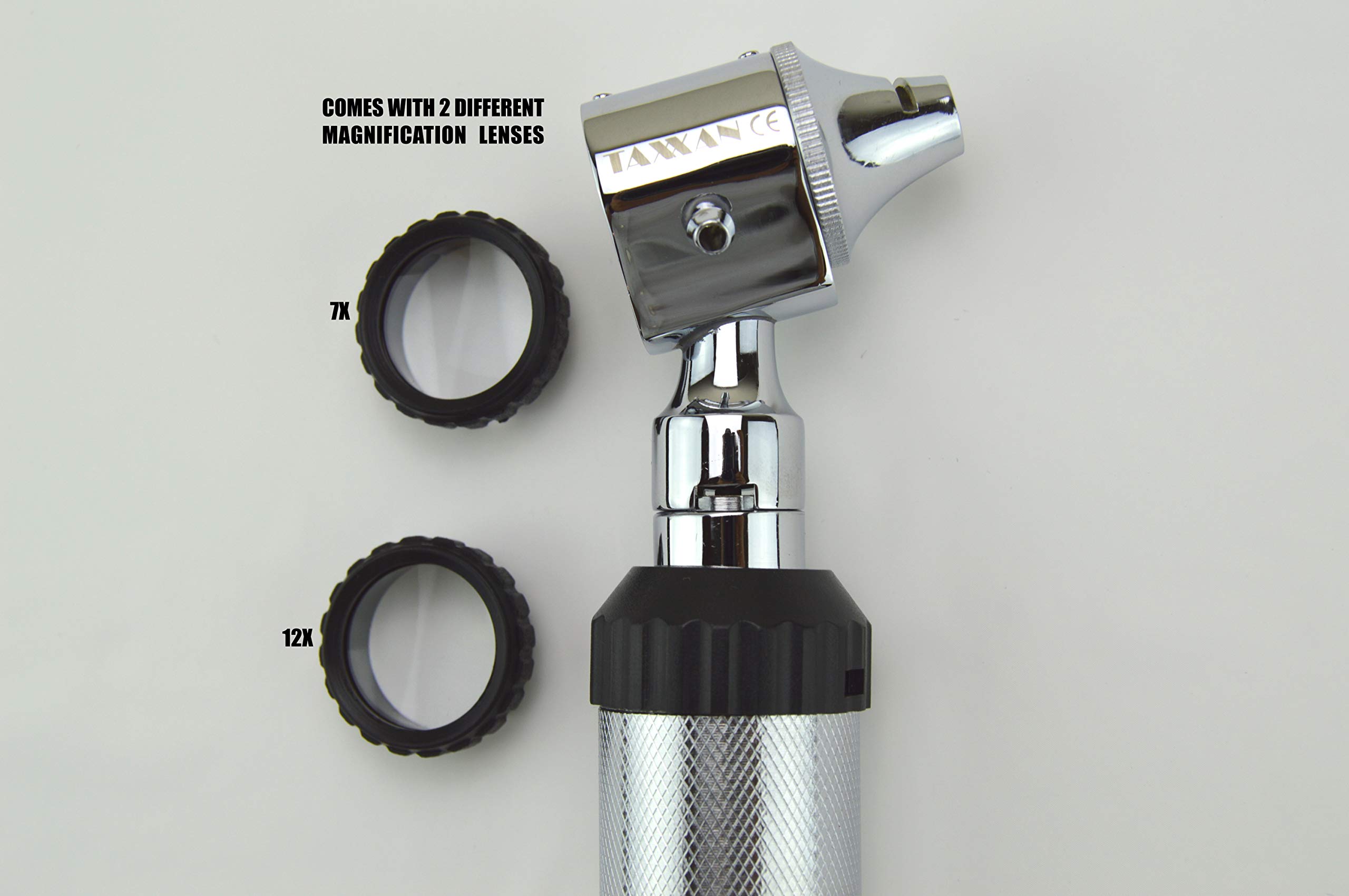 TAXXAN Otoscope ENT Diagnostic Set with Metal Adapter to USE Standard Disposable Speculum