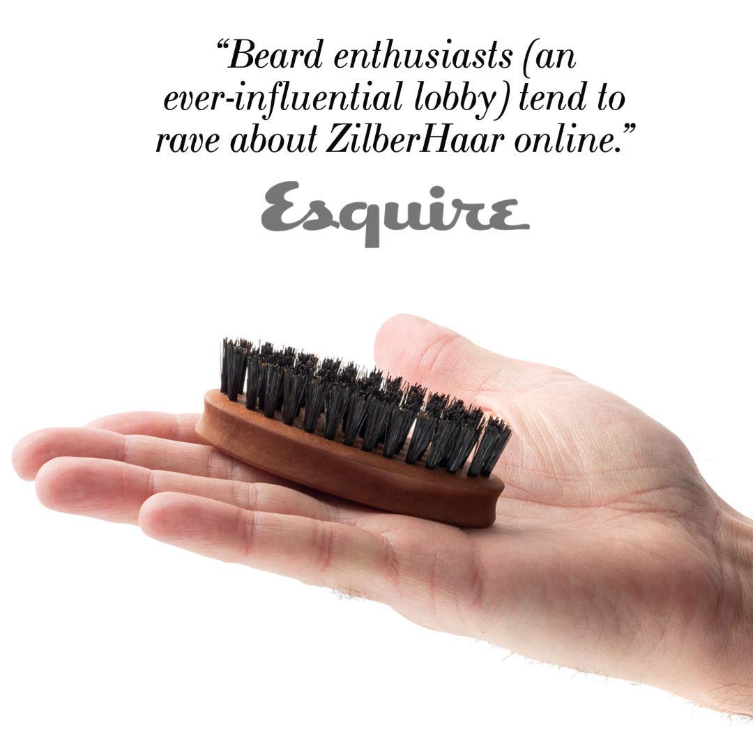 ZilberHaar Beard Oil and Brushes Bundle - Regular Beard Brush Stiff + 1oz Beard Oil + Beard Comb + Pocket Beard Brush Stiff