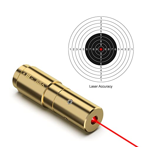 Feyachi Bore Sighting Laser 9MM Laser Sight Red Dot Zeroing Boresighter with 9 Batteries