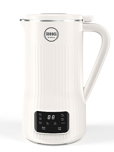BUAIAHUG 20oz Nut Milk Maker Machine - Multi-Functional Automatic Almond Milk Machine with 10 Blades, Plant-Based Milk, Oat, Soy, Oat, and Dairy Free Beverages with 12 Hours Timer/Auto-clean/Room Temp/Keep Warm/Boil
