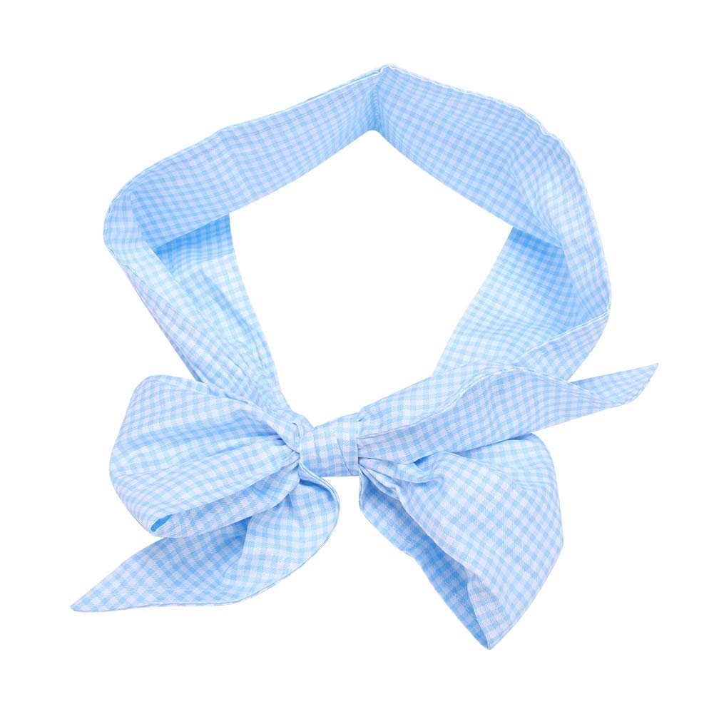 Tnfeeon Baby Swaddle Wrap Sash, Cotton Maternity Bowknot Newborn Infant Blanket for Photo Shot (Light Blue Plaid)