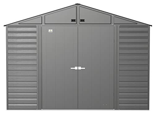 Arrow Shed Select 10' x 14' Outdoor Lockable Steel Storage Shed Building, Charcoal & Floor Frame Kit for Arrow Classic and Select Storage Sheds, Extra Large Sheds
