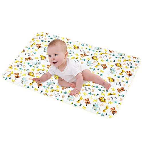 LANEYLI Portable Changing Pad Liner, Washable Changing Mat for Baby Diaper Change Leak Proof Reusable Cover Liner, Yellow 1 Count (19.7" x 27.5")