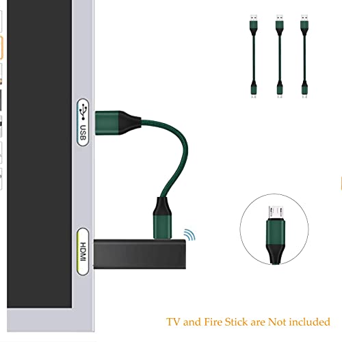 Short Micro USB Cable 3Pack 0.5FT/6inch Android Durable Premium Nylon Braided Fast Charging Sync Cord for Car,Power Banks,Roku TV Stick,4K Fire TV Stick,Chromecast,Samsung LG Phone Portable Charger