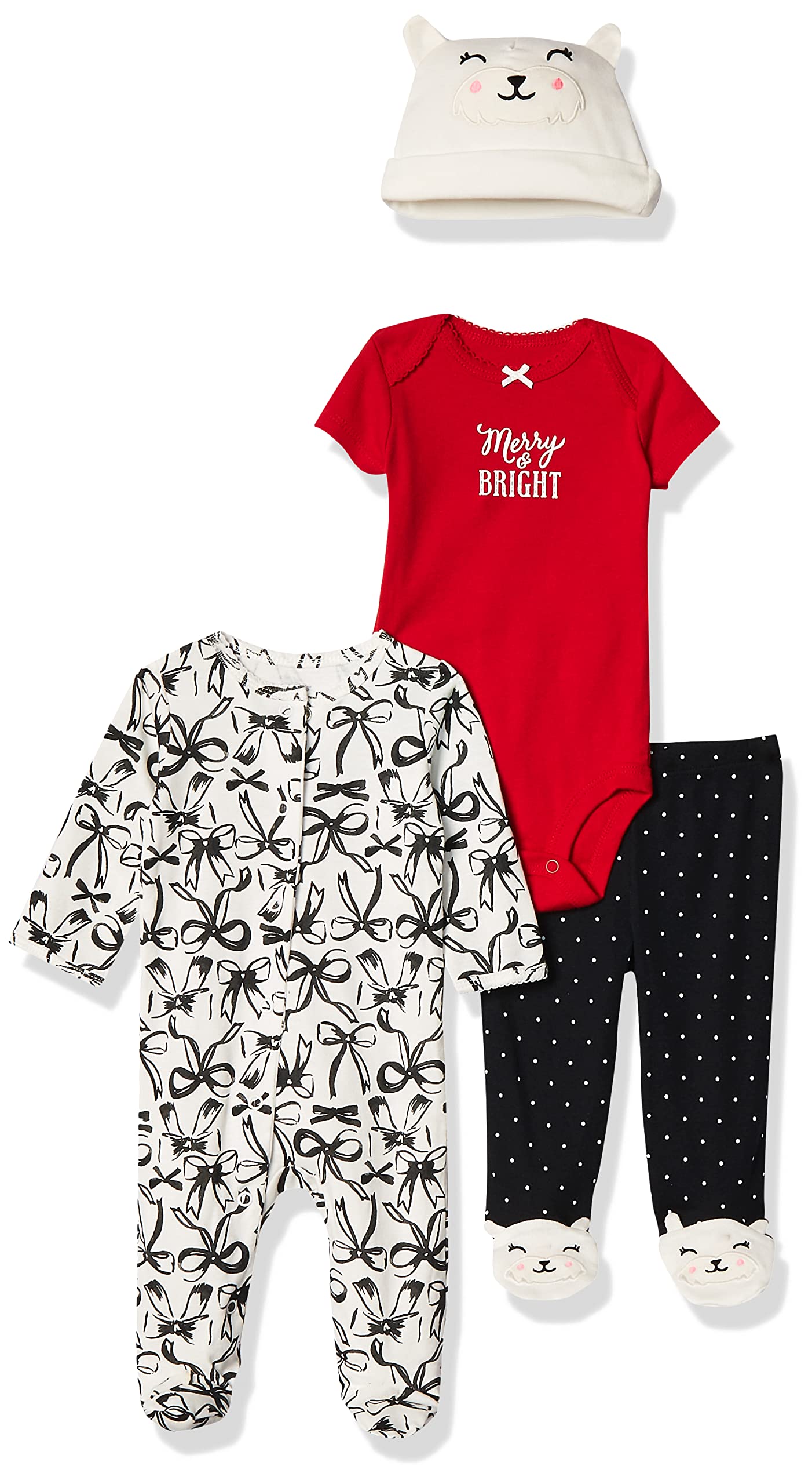 Carter's Baby Girls 4 Pc Sets 126g404, Red, NB