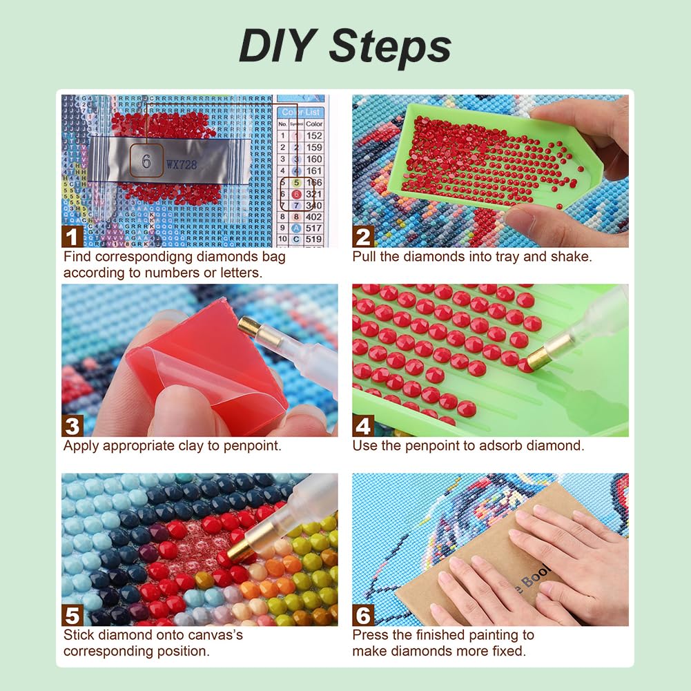 Acudotr Diamond Painting Kits for Adults, 5D DIY Diamond Art Kits for Beginners, Full Drill Diamond Painting Kits for Home Wall Decor, Bird, 12x12 Inch