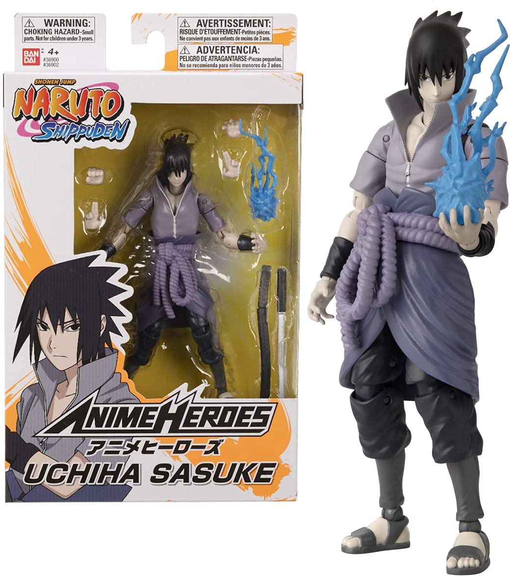 Bandai Naruto Anime Heroes Sasuke Uchiha Toy Action Figure Toy Bundle with 2 My Outlet Mall Stickers
