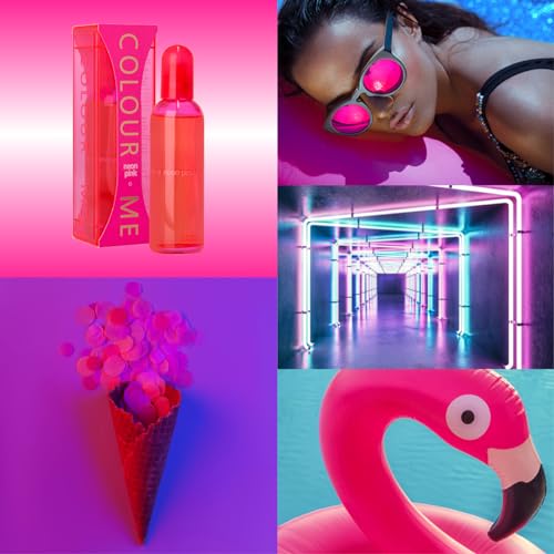COLOUR ME Neon Pink by Milton-Lloyd - Perfume for Women - Amber Floral Woody Scent - Mandarin and Ginger Notes - Blended with Jasmine and Vanilla - for Vibrant Ladies - 3.4 oz EDP Spray