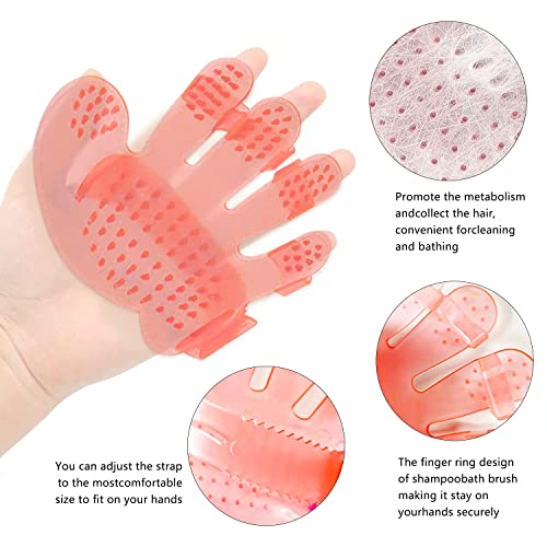 7 Pieces Rabbit Grooming Kit with Rabbit Grooming Brush, Small Pet Nail Clippers and Pet Hair Remover, Pet Shampoo Bath Brush with Adjustable Ring Hand Strap for Small Rabbit, Hamster, Bunny