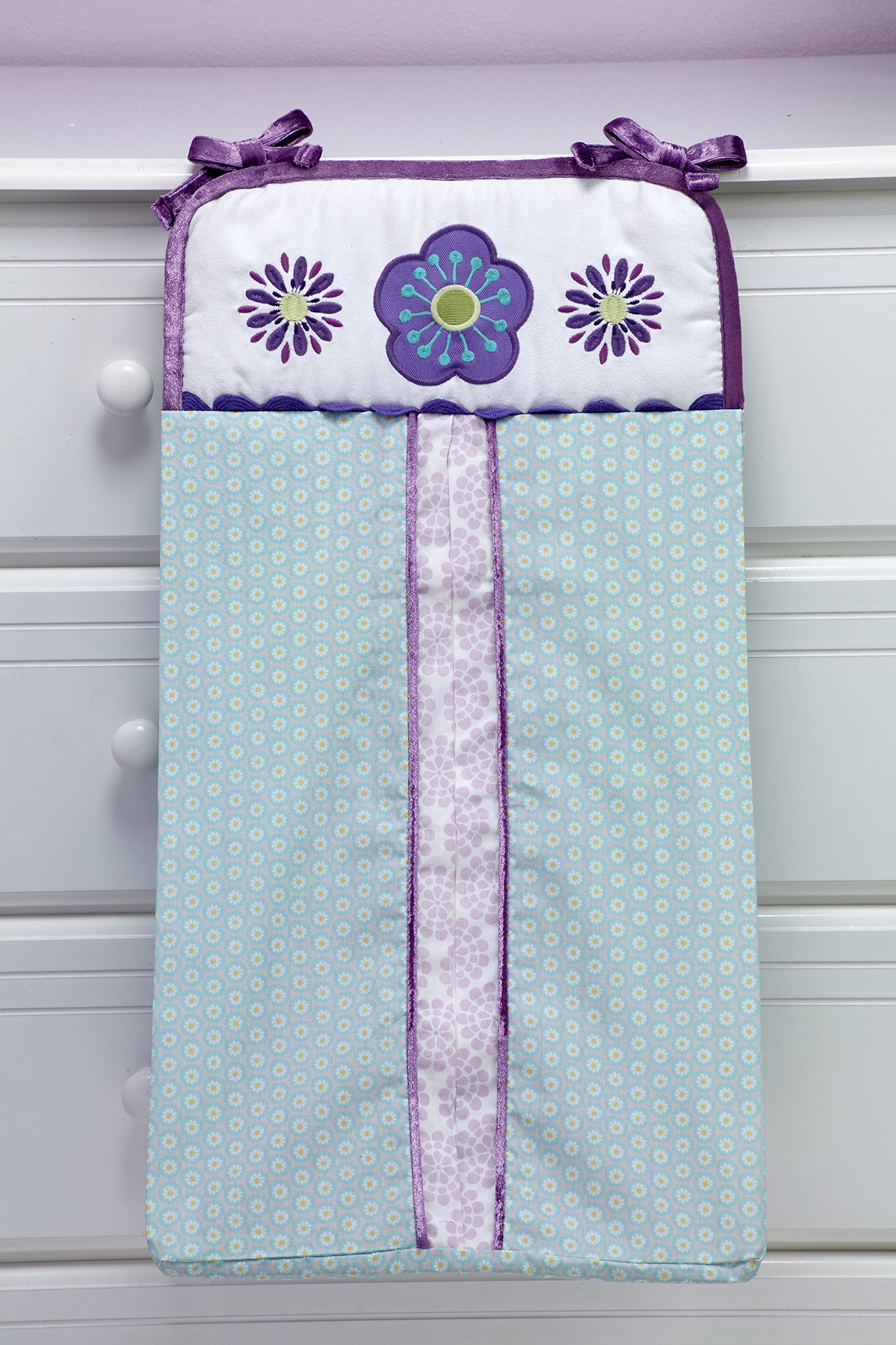 Carter's Zoo Jungle/Safari 4 Piece Nursery Crib Bedding Set, Lavender/Aqua/White