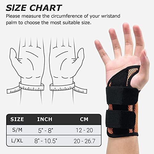 ABYON Copper Infused Carpal Tunnel Wrist Brace, Wrist Support for Arthritis,Tendonitis, Sprain, Repetitive Strain, Night Sleep Wrist Splint for Men and Women Fits Right&Left Hand
