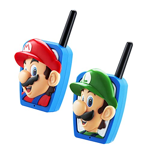 Super Mario Bros Walkie Talkies Kids Toys, Long Range, Two Way Static Free Handheld Radios, Designed for Indoor or Outdoor Games for Kids Aged 3 and Up