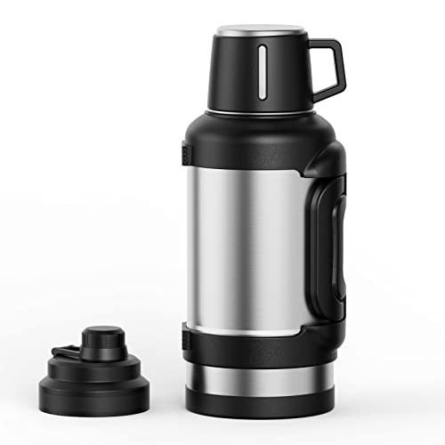 Arslo Large Coffee Thermos - Large Thermos for Hot Drinks - Vacuum Insulated Bottle With Cup - Insulated Coffee Carafe For Outdoor, Camping, Men & Women - Keeps Hot/Cold For Up To 24 Hours - 3QT/100OZ