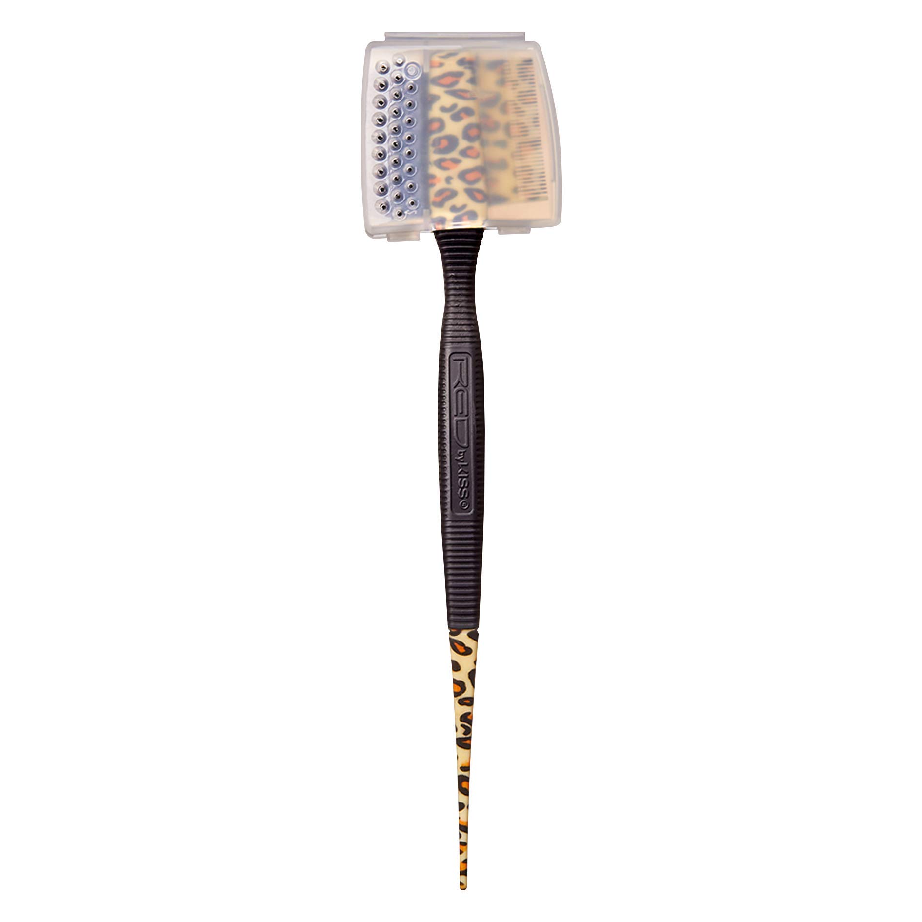 Red by Kiss Professional 3 IN 1 Edge Brush. Comb. Rat-tail Brush with Case