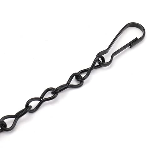 Suwimut 157 Inches Hanging Chains, Black Metal Hanging Chain with 30 S Hooks and 30 Clips for Hanging Bird Feeders, Birdbaths, Planters, Billboards, Chalkboards, Wind Chimes, Flower Pots, Lanterns and Decorative Ornaments, Outdoor Indoor Use