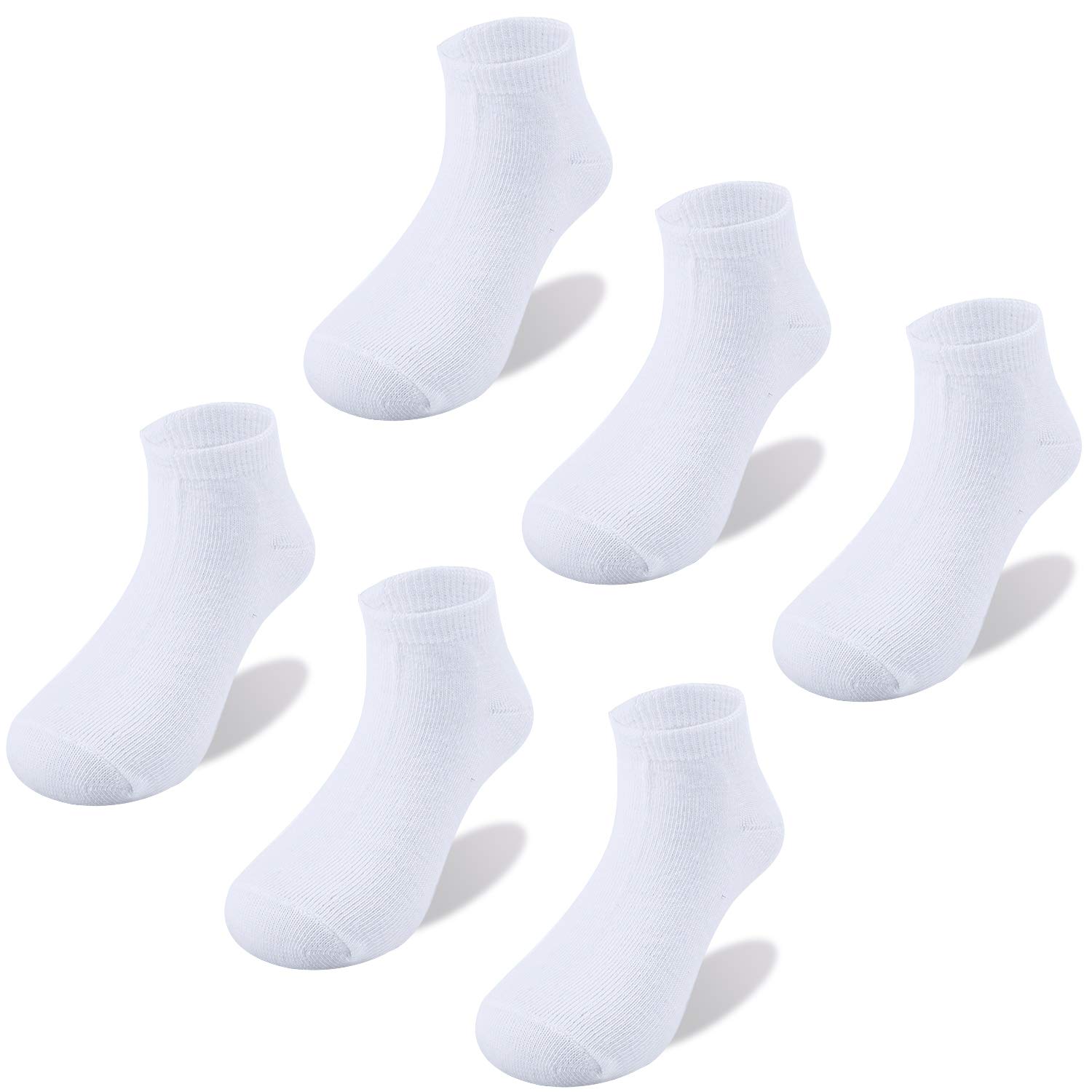 Cooraby 25 Pairs Kids' Socks Low Cut Socks Half Cushion Sport Ankle Athletic Socks for Boys Girls