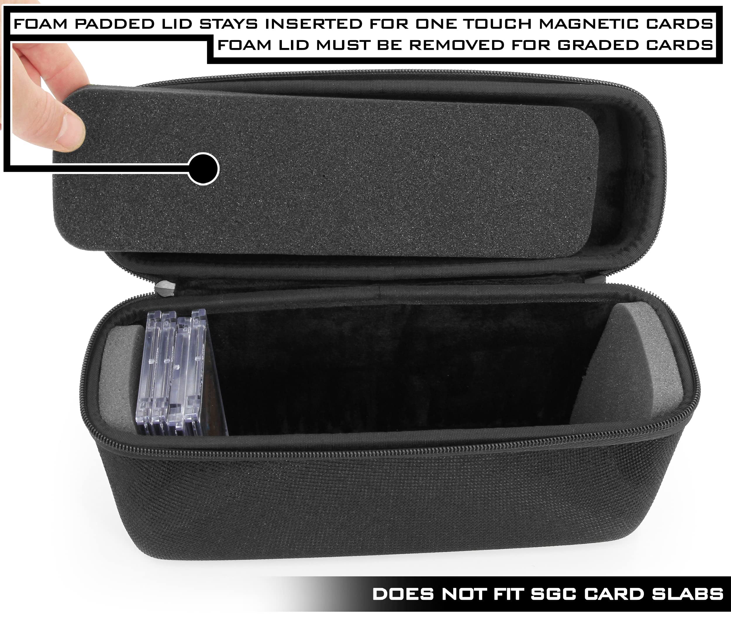 CASEMATIX Graded Card Case Compatible with 30+ BGS PSA Graded Sports Trading Cards or 140+ Top Loader Card Storage Case with Scratch Resistant Custom Card Carrying Case Interior