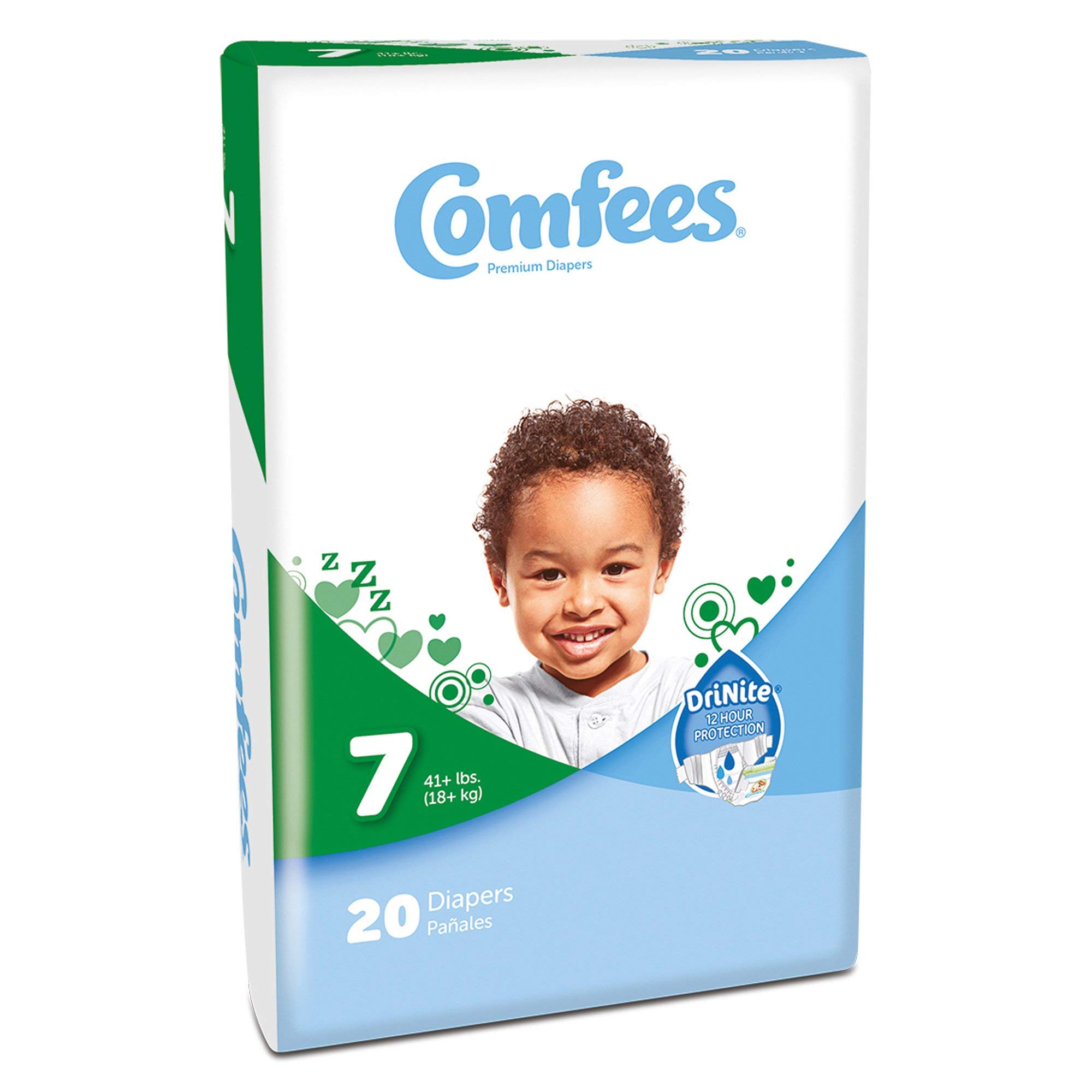 Comfees CMF-7 Baby Diapers Size 7, 41+lbs, 20/Bg