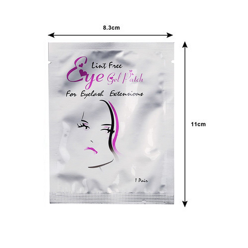 COOSKIN 100 Pairs Eye Gel Patches, Lint Free Eye Gel pads for Eyelash Extension Pads,Eye Mask Beauty Tool (Girl)
