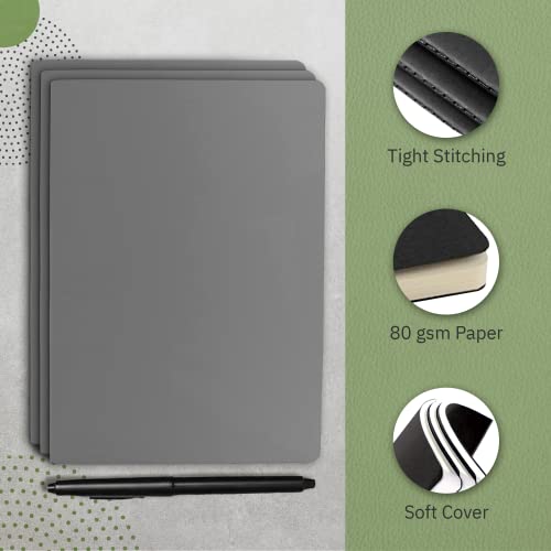 Simply Genius A5 Notebooks for Work, Travel, Business, School & More - College Ruled Notebook - Softcover Journals for Women & Men - Lined Note Books with 92 pages, 5.5" x 8.3" (Gray, 30 pack)