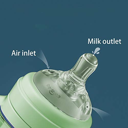 POTATO Baby Bottle with Medium Flow Nipple and Learner Sippy Cup Soft Spout, 240ML/8oz, Green