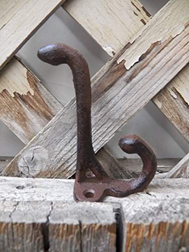 Coat Hat Hooks Cast Iron Lot Set of 12 Double Hook 3.25" Antique Vintage Style