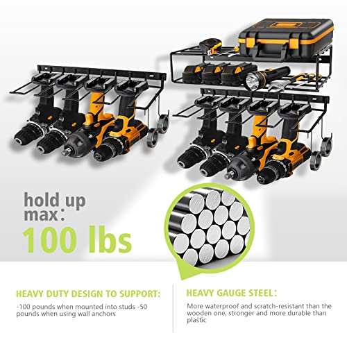 ITurnGlow Garage Power Tool Organizer and Storage, Drill Holder Wall Mount Storage Racks Tool Holder for Cordless Drill, Heavy Duty Floating Tool Shelf ,Perfect for Father's Day Gifts(3 Pack )