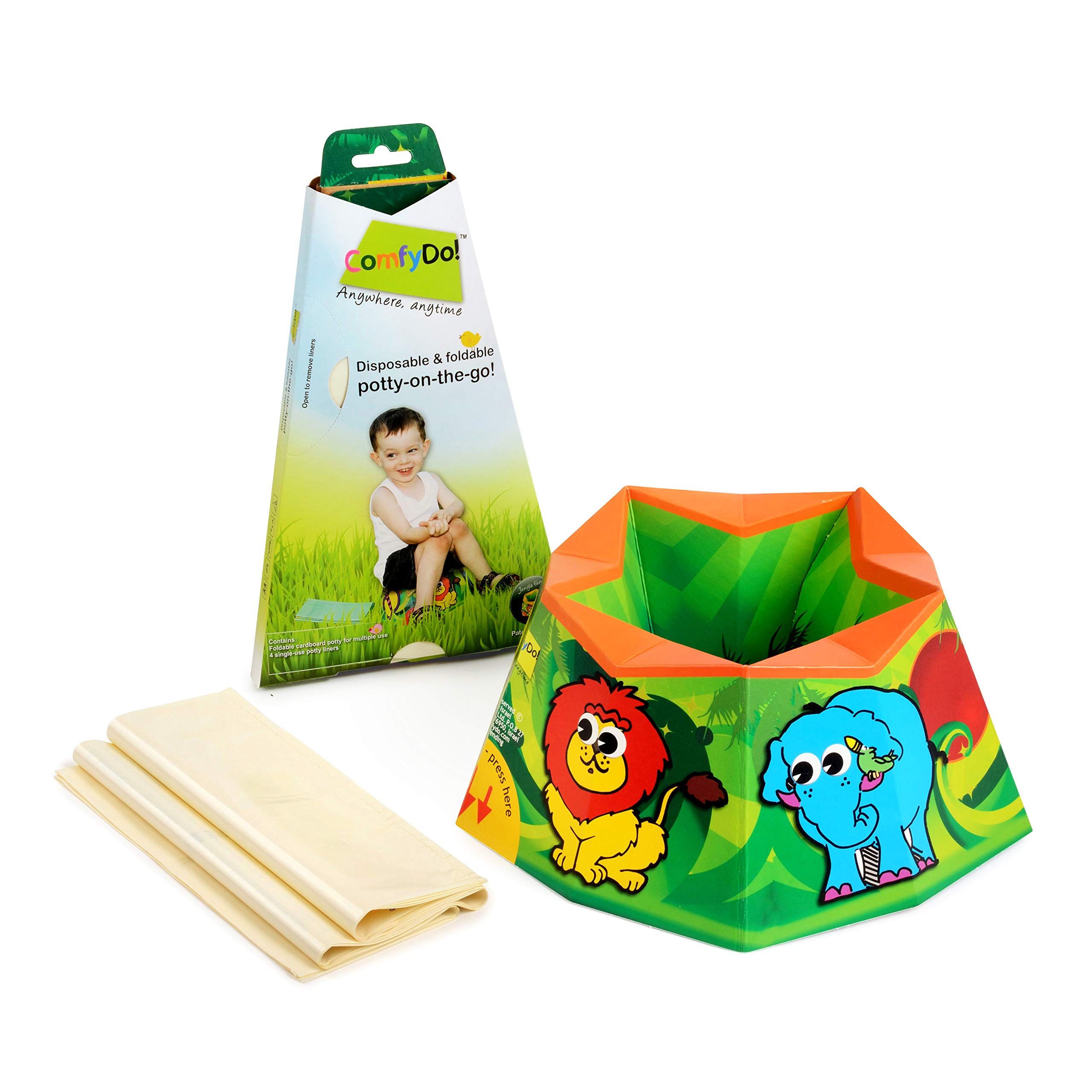 COMFYDO! Travel Potty Foldable and Disposable Children Potty Training (Color)