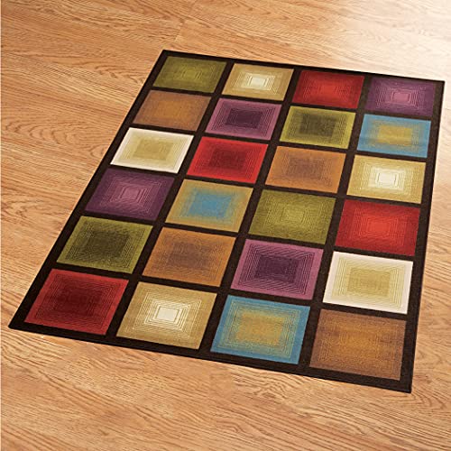 Collections Etc Optic Squares Geometric Modern Large Area Rug