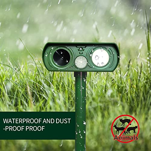 Abilly Ultrasonic Solar Animal Repellent, Cat Repellent Outdoor, Rat, Squirrel, Deer, Raccoon, Skunk, Rabbit, Mole, Dog, Cat,