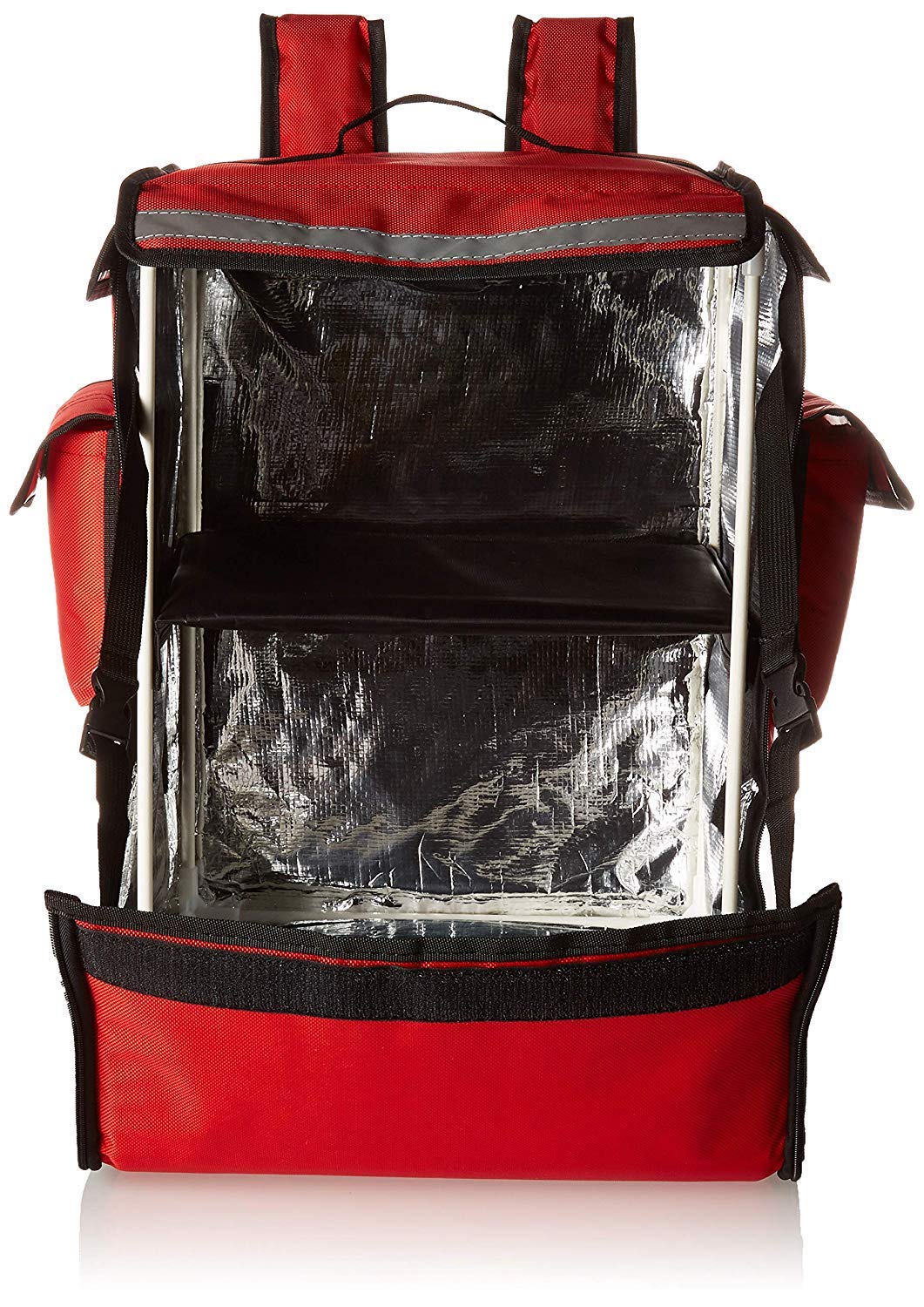 Food Delivery Backpack 14" L x 10" W x 19" H, Delivery Bag, Thermal Backpack,Heat Insulated Backpack, 2-Way Zipper (Red)