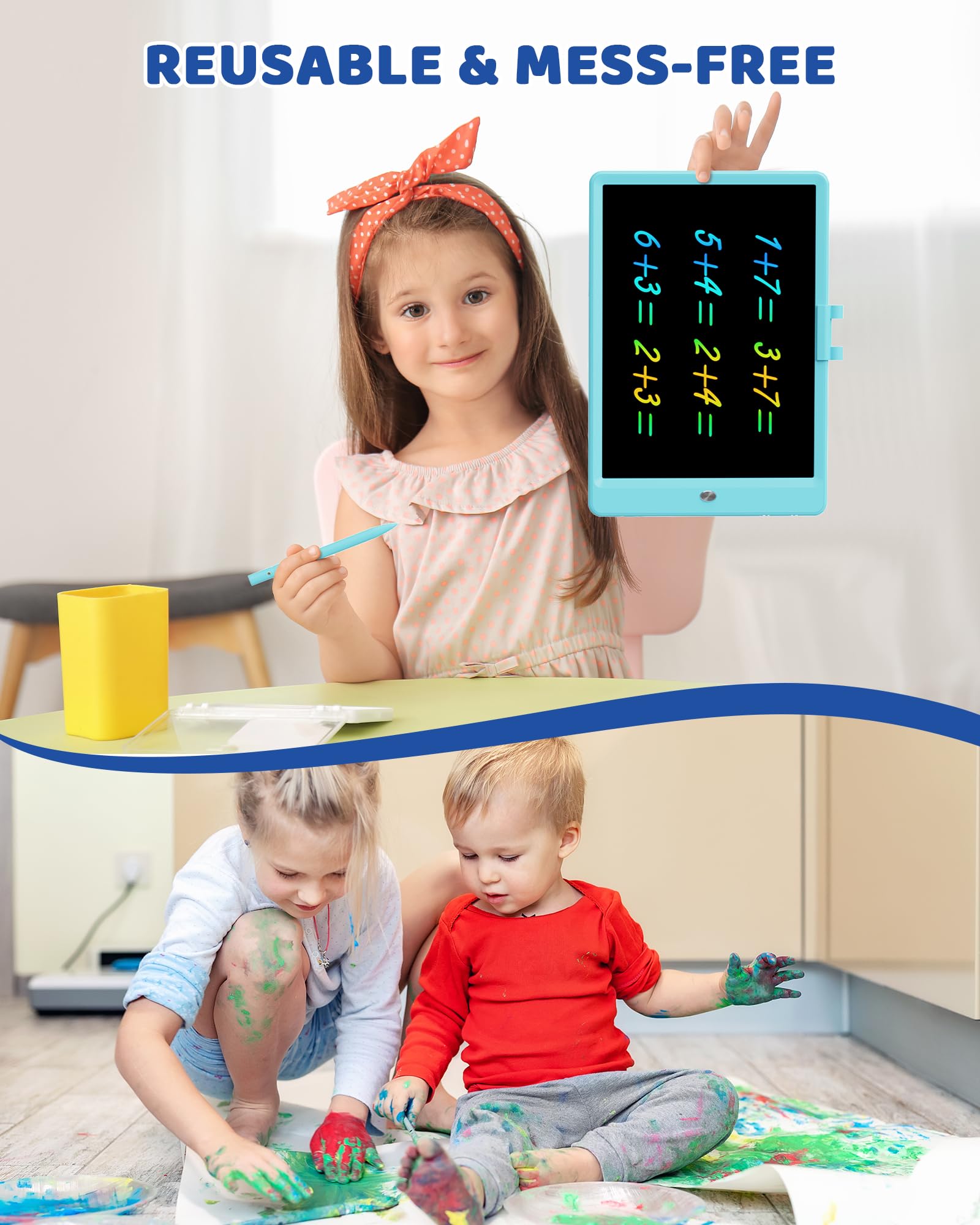 UCIDCI LCD Writing Tablet 10inch Doodle Board - Colorful Screen Electronic Toddler Drawing Tablet Drawing Pad, Educational Learning Toddler Toys for 3 4 5 6 7 8 Year Old Kids Girls Boys